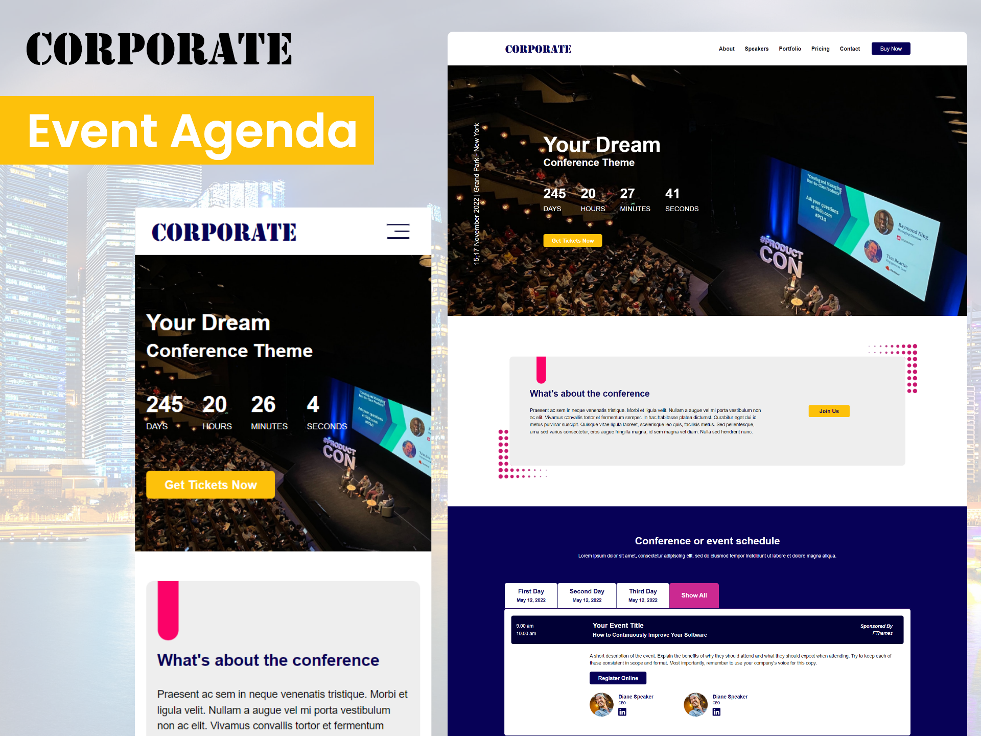 Corporate Event Agenda Theme by FastestThemes